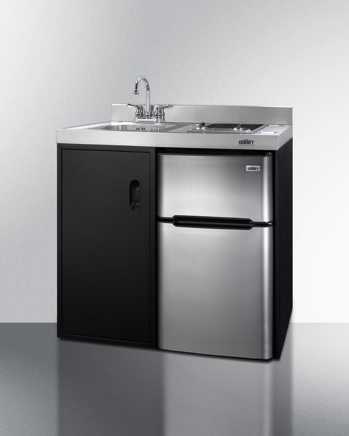 Summit CK36ELGLASS 36 Inch All-In-One Kitchenette with Top-Freezer ...