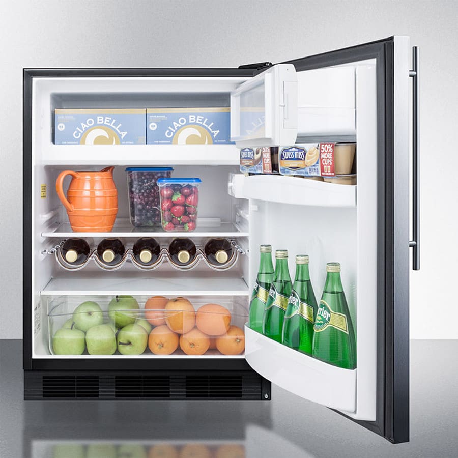 Summit CT663BKSSHV 24 Inch Compact Refrigerator with 5.1 cu. ft ...