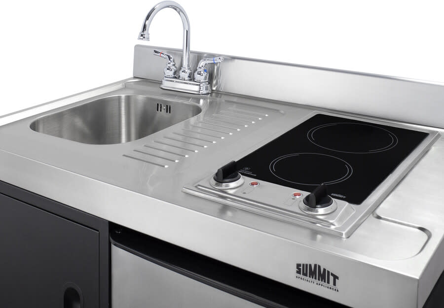 Summit CK36ELGLASS 36 Inch All-In-One Kitchenette with Top-Freezer ...