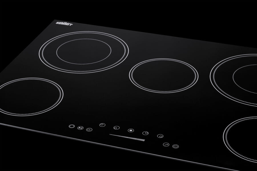 Summit CR5B36T9B 36 Inch Electric Cooktop with 5-Radiant Elements ...