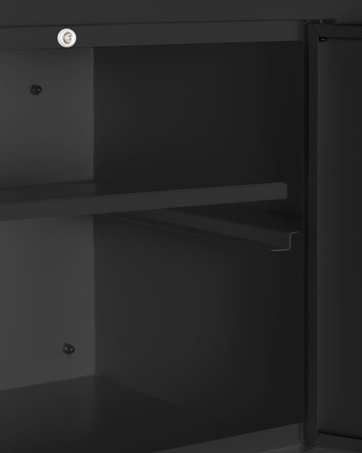 Summit CAB18SHORTBLK 18 Inch Wall Cabinet with 2 Pull-Out Shelves ...