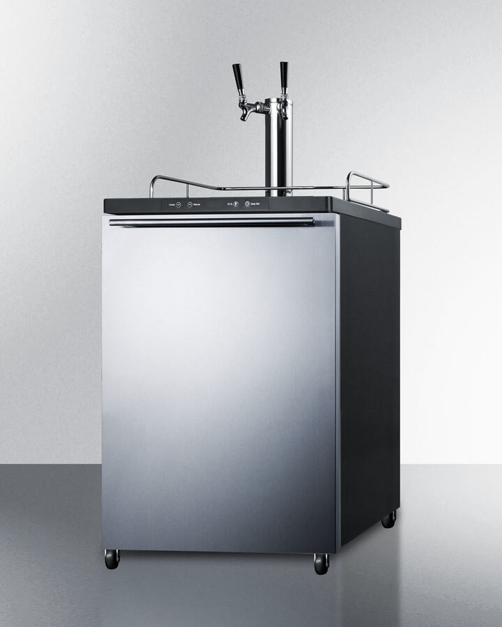 Summit SBC635M7SSHHTWIN 24 Inch Freestanding Kegerator with Half-Barrel ...