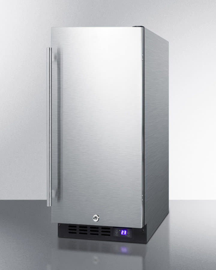 Summit SCFF1533BCSS 15 Inch Undercounter Commercial Freezer with 2.45 ...