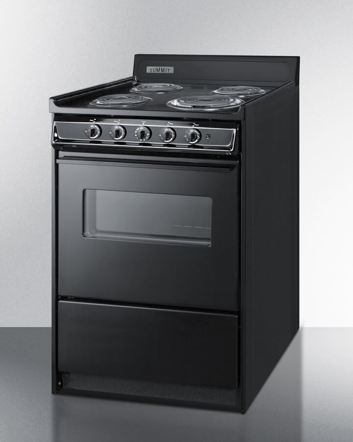 Summit TEM610CW 24 Inch Freestanding Electric Range with 4 Coil ...