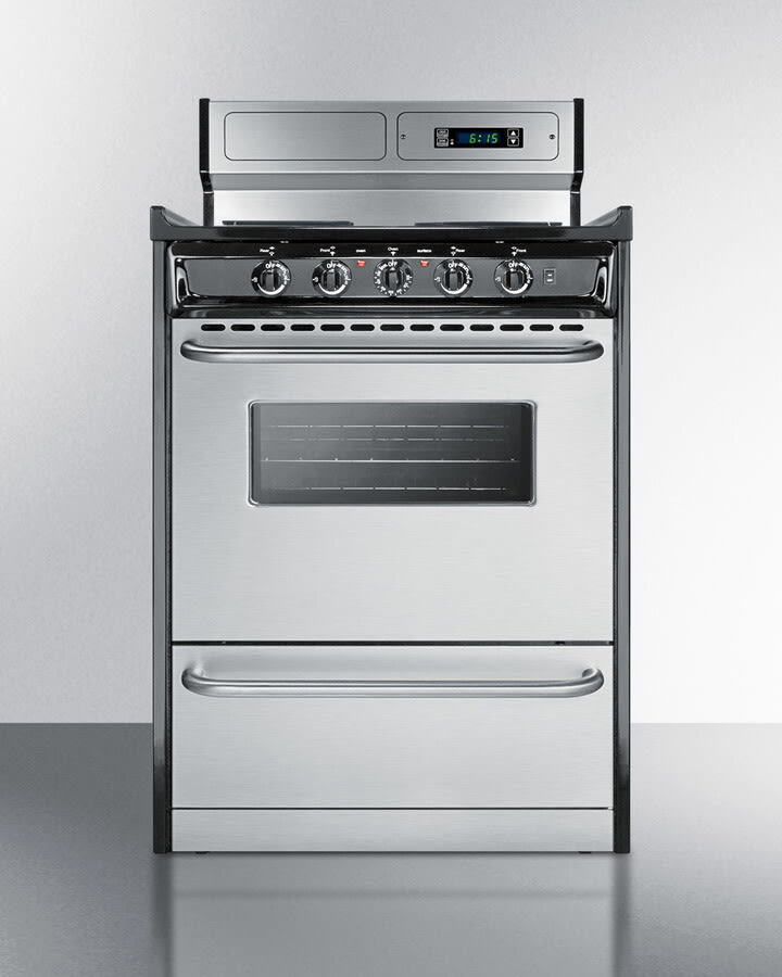 Summit TEM630BKWY 24 Inch Freestanding Electric Range with 4 Coil ...