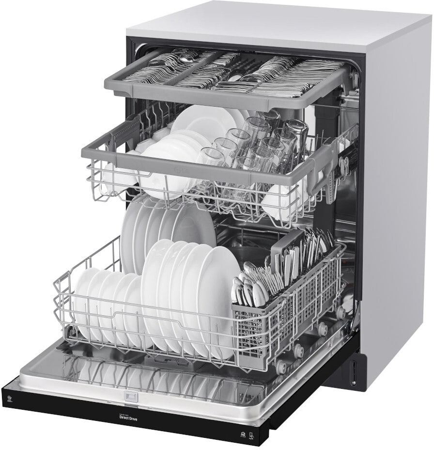 LG LDFN4542B 24 Inch Full Console Dishwasher with 15 Place Settings ...