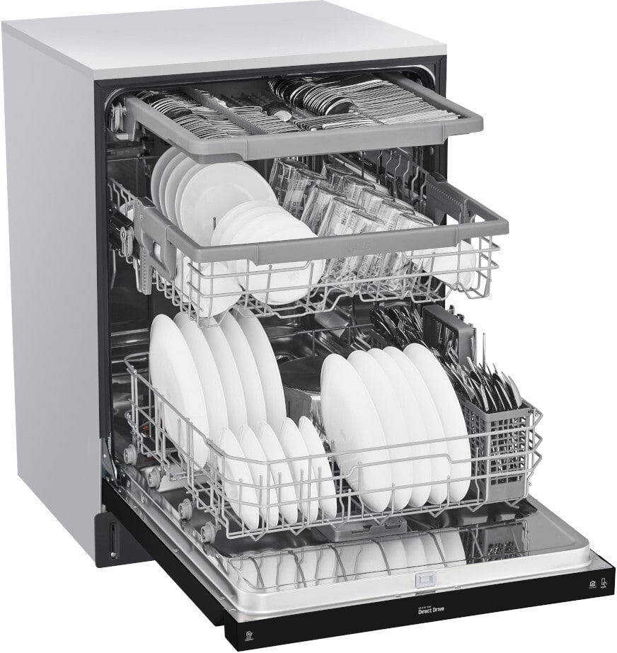 LG LDFN4542B 24 Inch Full Console Dishwasher with 15 Place Settings ...