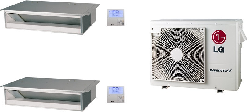 LG LG24KB2K59 Dual Zone Mini Split System with 9,000 Total BTUs, Heat ...