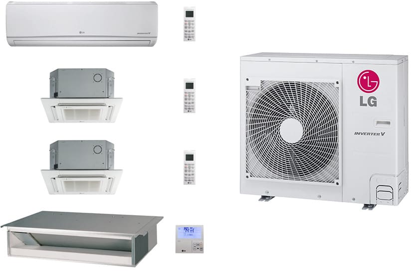 LG LG36KB42 4 Room Mini Split Air Conditioning System with Heat Pump ...