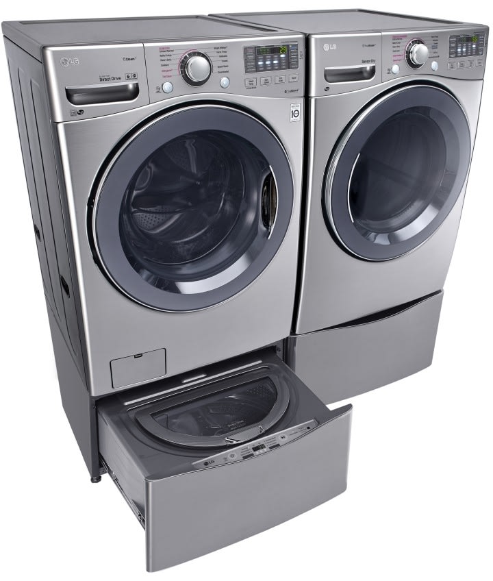 LG LGWADRGGS94 Side-by-Side on SideKick Pedestals Washer & Dryer Set ...