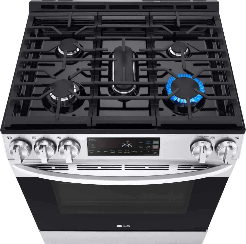 LG LSGL5831F 30 Inch Slide-In Gas Smart Range with 5 Sealed Burners, 5. ...