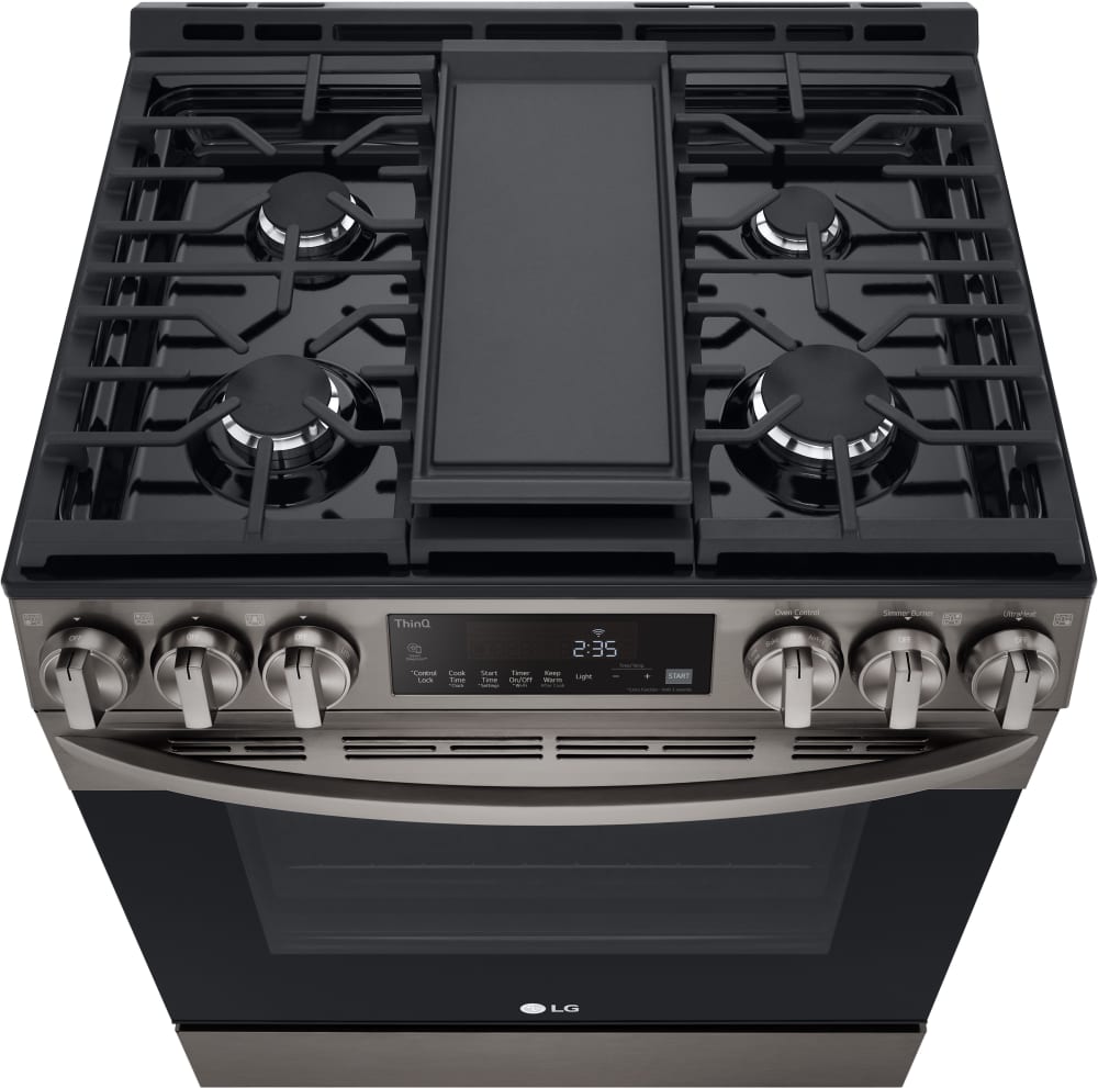 LG LSGL5833D 30 Inch Slide-In Smart Gas Range with 5 Sealed Burners, 5. ...