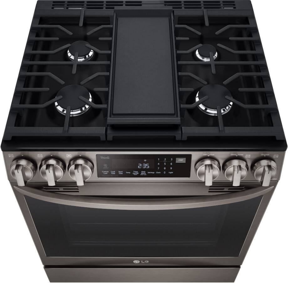 LG LSGL6335D 30 Inch Smart Instaview™ Slide-in Gas Range with 5 Sealed ...
