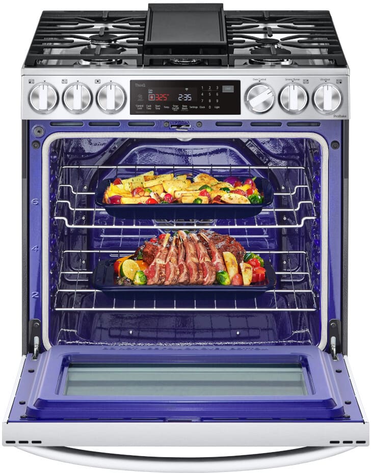LG LSGL6335F 30 Inch Smart Instaview™ Slide-in Gas Range with 5 Sealed ...