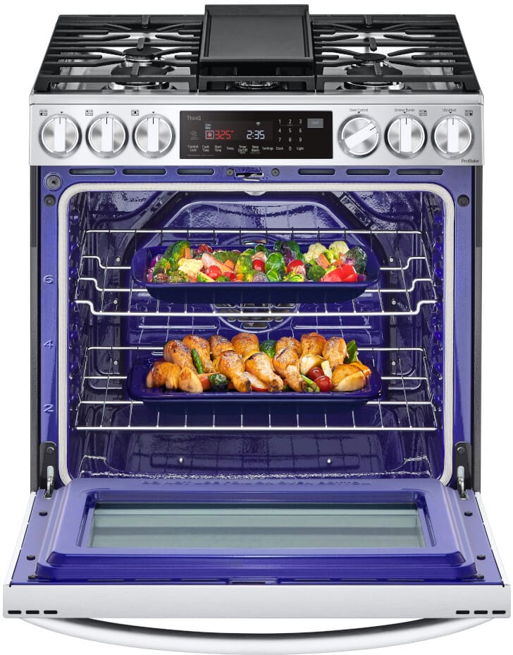 LG LSGL6335F 30 Inch Smart Instaview™ Slide-in Gas Range with 5 Sealed ...