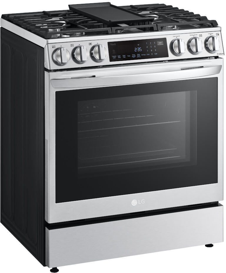 LG LSGL6335F 30 Inch Smart Instaview™ Slide-in Gas Range with 5 Sealed ...