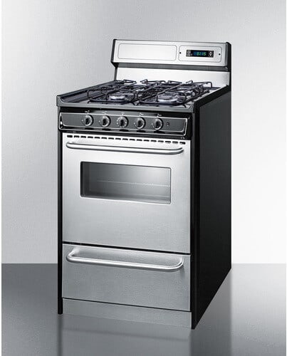 Summit TTM1307BKSW 20 Inch Freestanding Gas Range with 4-Open Burners ...