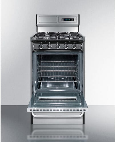 Summit TTM1307BKSW 20 Inch Freestanding Gas Range with 4-Open Burners ...