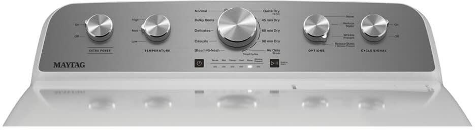 Maytag MED5430MW 29 Inch Electric Dryer with 7 cu. ft. Capacity, Steam ...