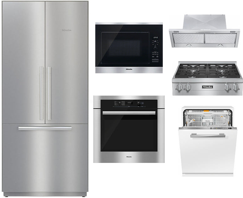 Miele MIRECTDWRH2016 6 Piece Kitchen Appliances Package with French ...
