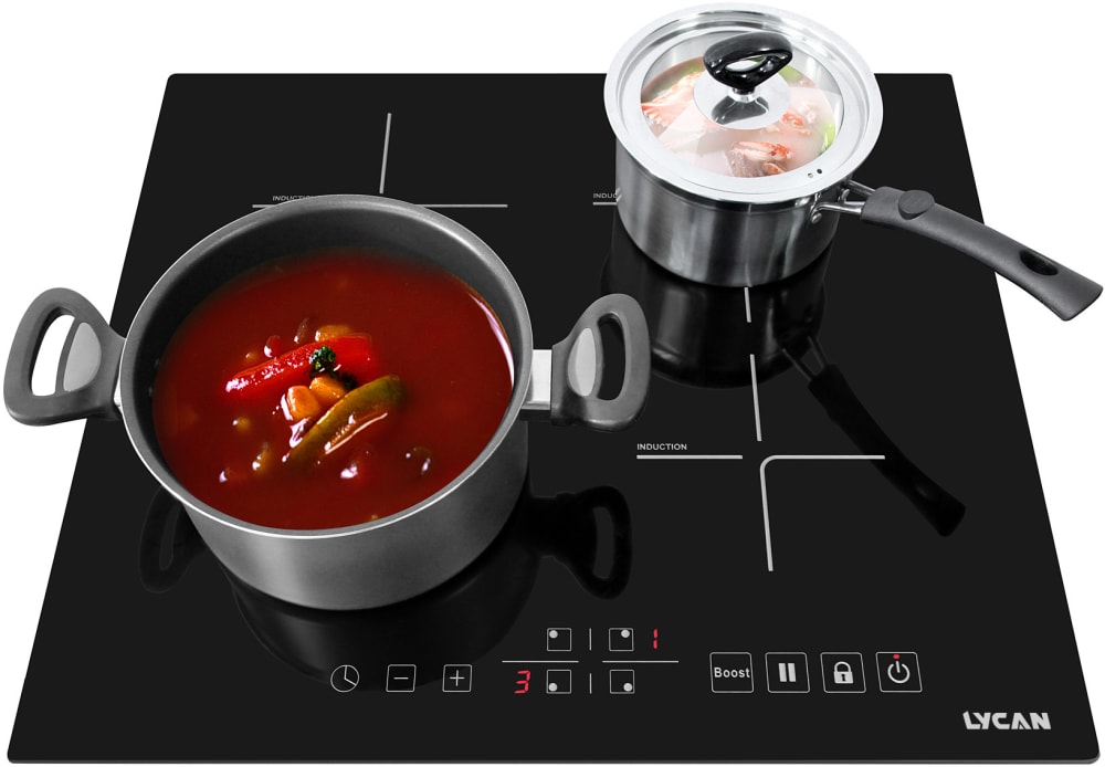 Lycan NEC2401I 24 Inch Induction Cooktop with 4 Induction Elements ...