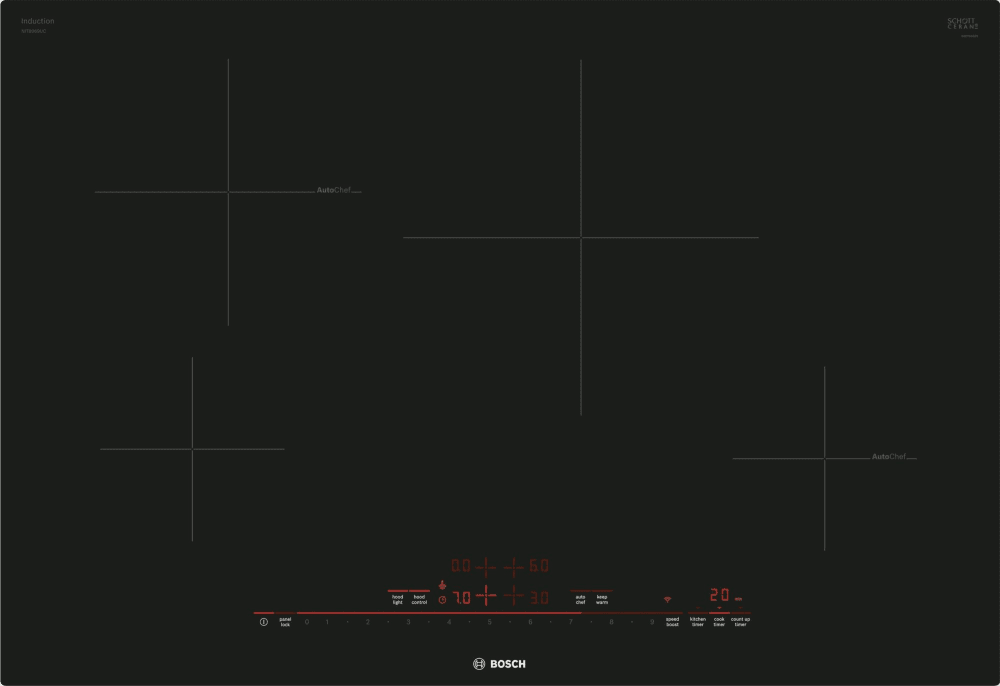 Bosch NIT8069UC 31 Inch Smart Induction Cooktop with WiFi, Home Connect ...