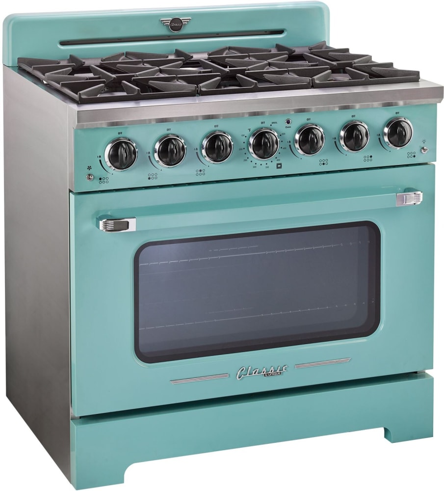 Unique Appliances UGP36CRT 36 Inch Freestanding Retro Gas Range with 6 ...