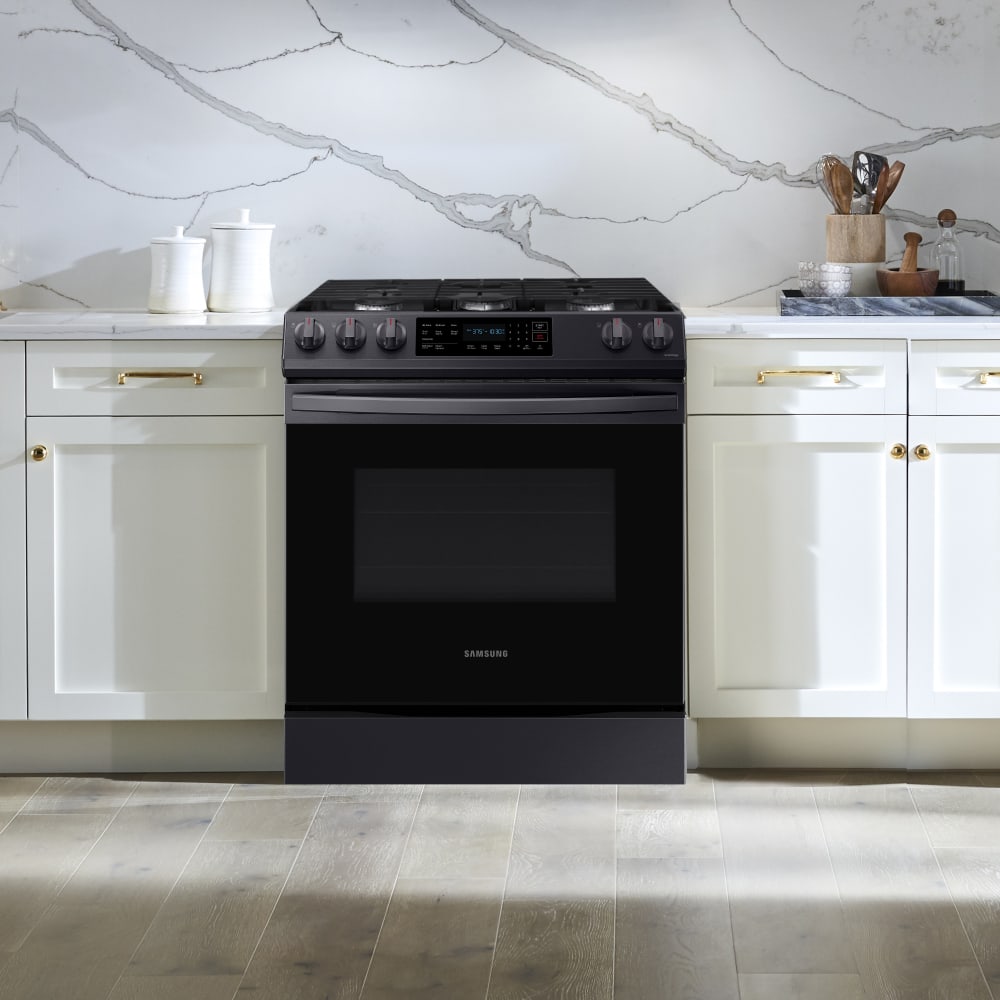 Samsung NX60T8311SG 30 Inch Slide-In Gas Smart Range with 5 Sealed ...