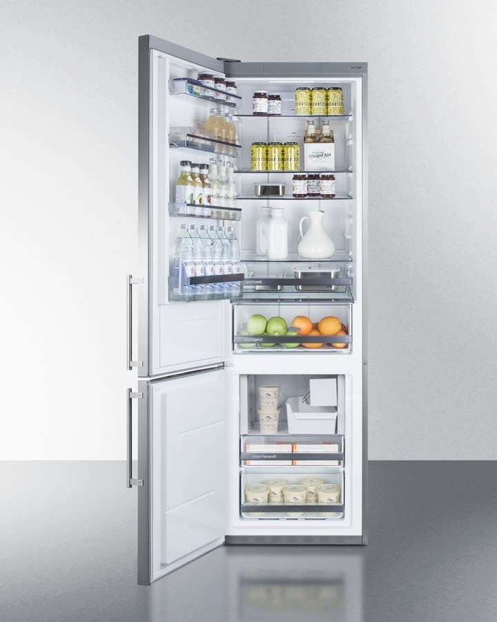 Summit FFBF181ESBIIMLHD 24 Inch Built-in Counter Depth Bottom Freezer ...