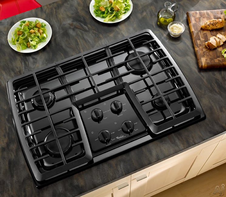 Whirlpool G7CG3064XB 30 Inch Gas Cooktop with 4 Sealed Burners, 17,000 ...