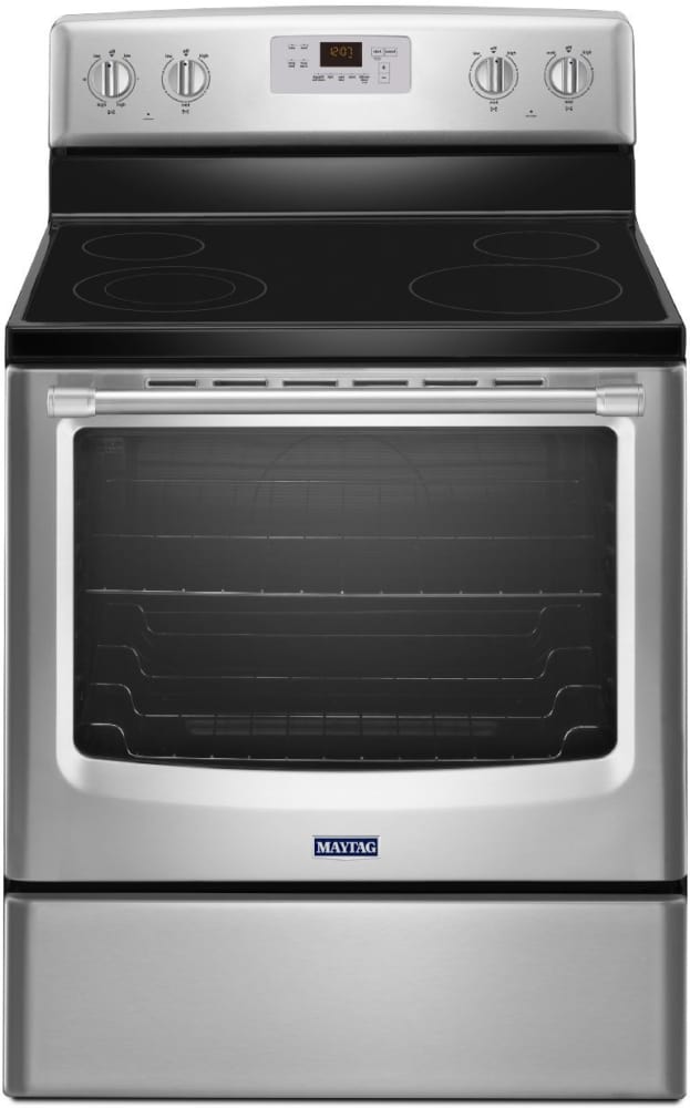 Maytag MER8600DS 30 Inch Freestanding Electric Range with 4 Smoothtop ...