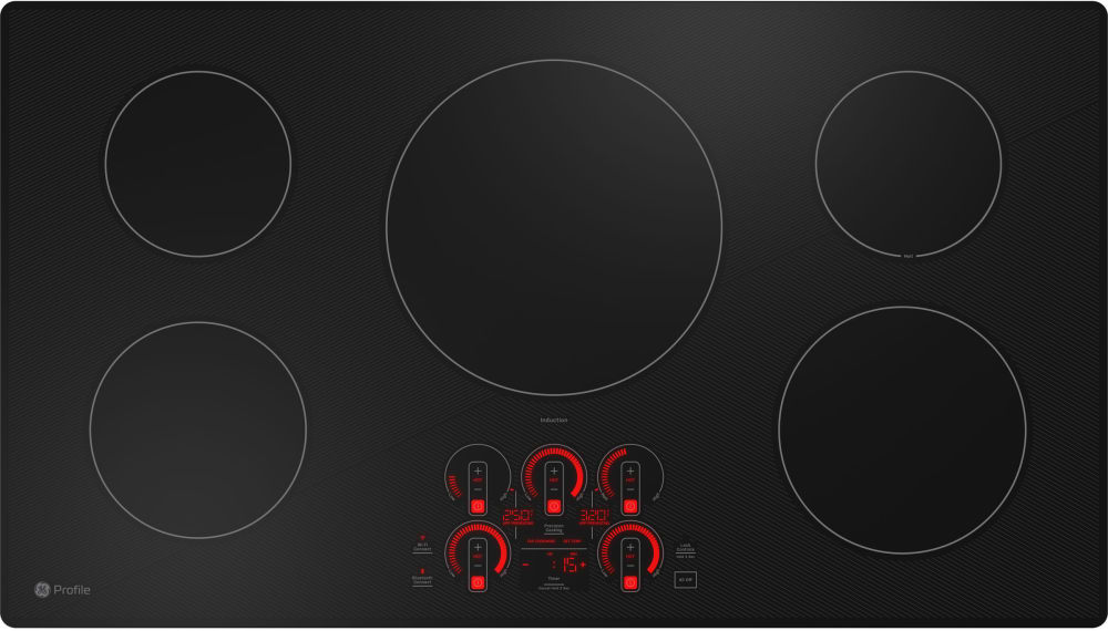 GE PHP7036DTBB 36 Inch Induction Smart Cooktop with 5 Induction ...