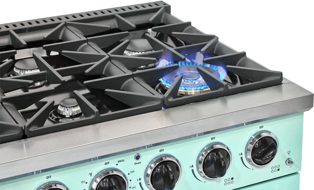 Unique Appliances UGP36CRLG 36 Inch Freestanding Retro Gas Range with 6 ...