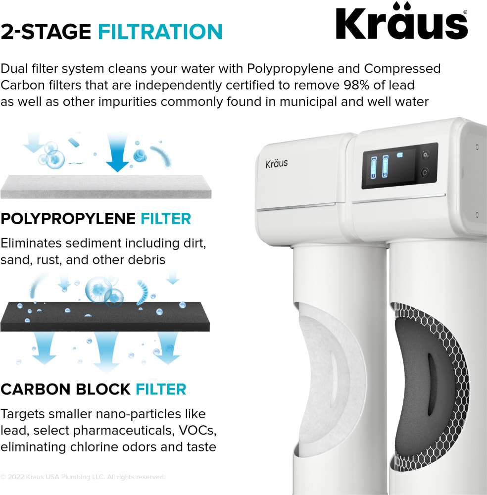 Kraus FS1000FF100MB KRAUS® Purita™ 2-Stage Under-Sink Filtration System ...