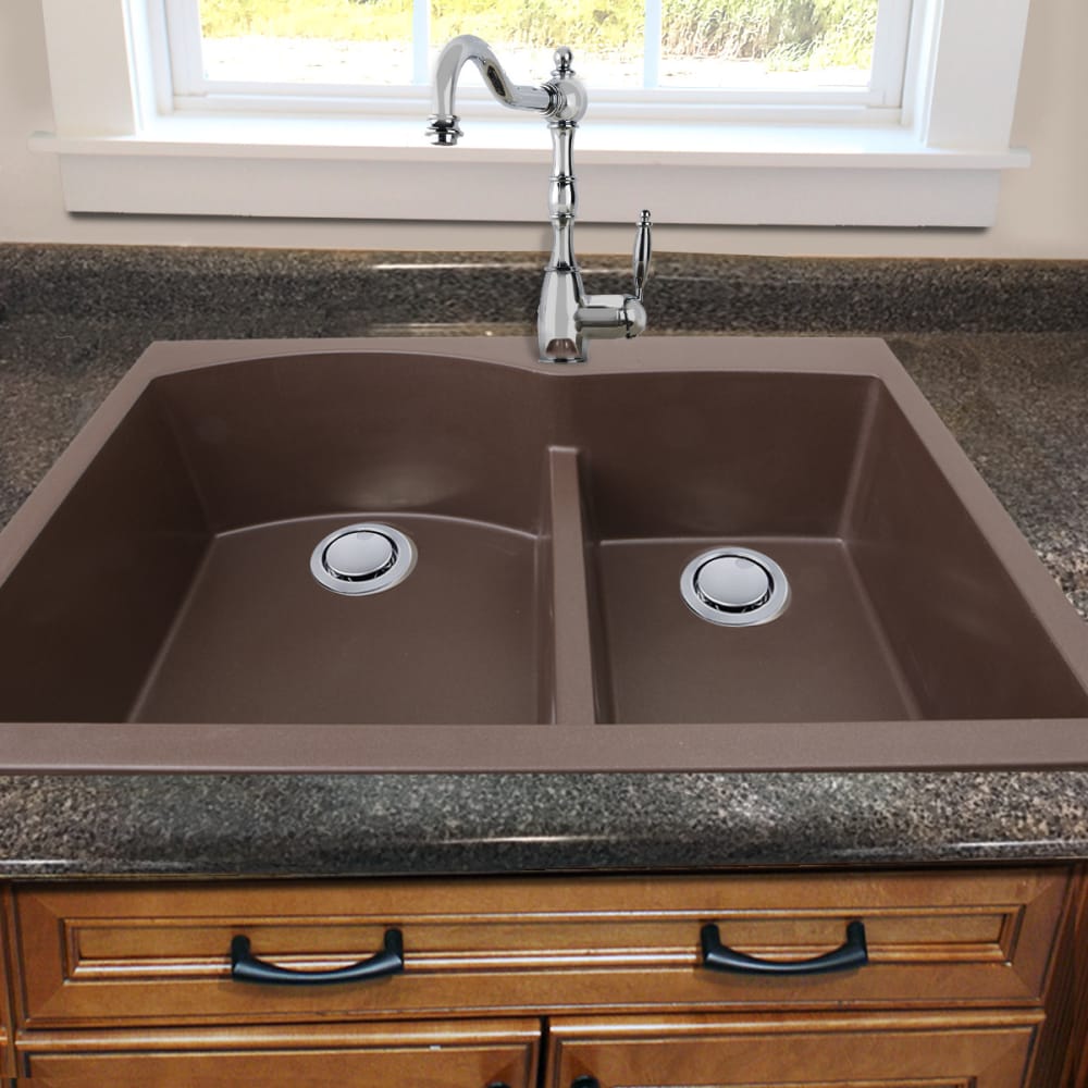 Nantucket Sinks PR6040BR 33 Inch Dualmount Double Bowl Kitchen Sink ...