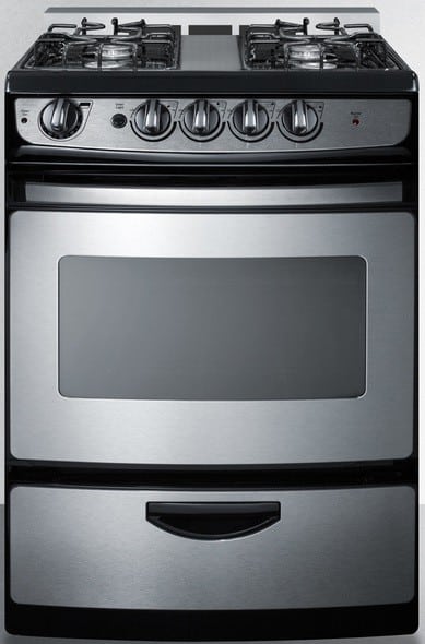 Summit PRO246SSRT 24 Inch Slide-In Gas Range with 3.0 cu. ft. Oven ...