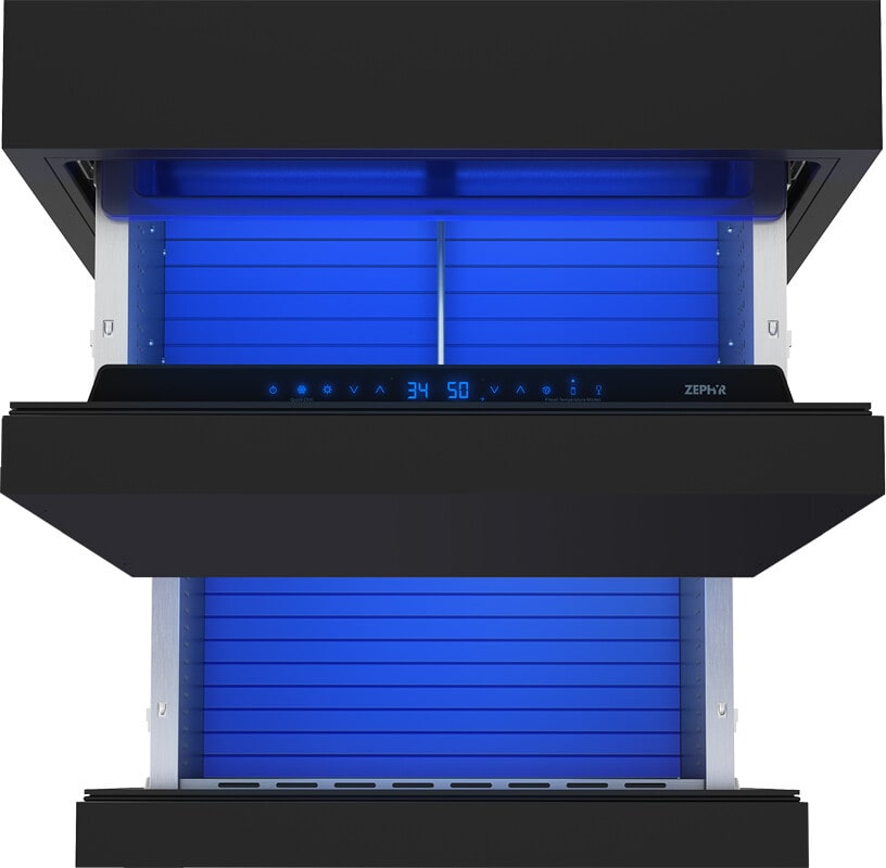 Zephyr PRRD24C2AP 24 Inch Dual Zone Refrigerator Drawers with 5.1 Cu ...