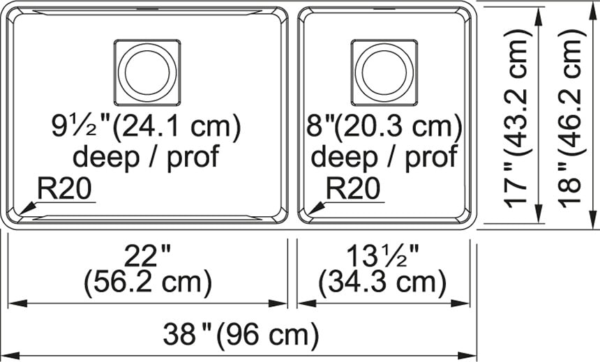 Franke PTX16037 Undermount Double Bowl Kitchen Sink with Patented ...