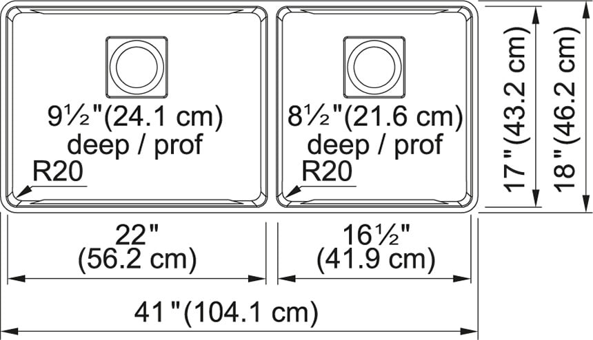 Franke PTX16040 Undermount Double Bowl Kitchen Sink with Patented ...