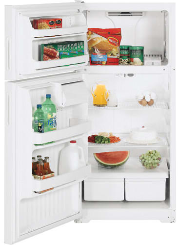 GE GTR16BBSLWW 15.7 cu. ft. Top-Freezer Refrigerator with 2 Wire ...