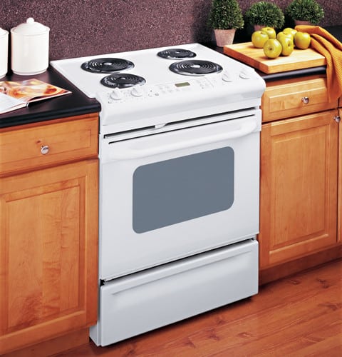 GE JSP39WKWW 30 Inch Slide-in Electric Range with 4 Coil Elements, 4.4 ...