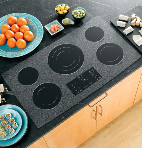 GE PP975WMWW 36 Inch Smoothtop Electric Cooktop with 5 Ribbon Elements ...