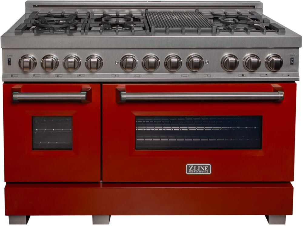 ZLINE RASRG48 48 Inch Freestanding Professional Dual Fuel Range with 6 ...