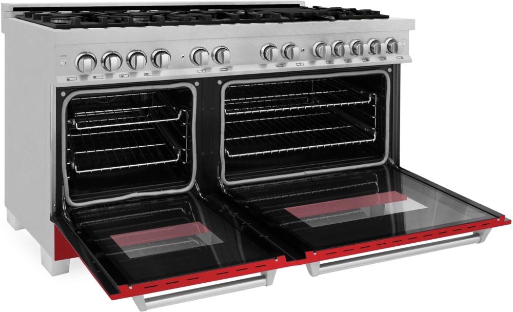 ZLINE RASRM60 60 Inch Pro-Style Double Oven Dual Fuel Range with 9 ...