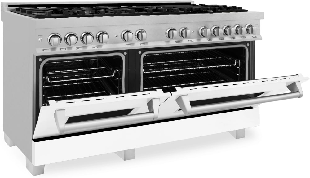 ZLINE RASWM60 60 Inch Pro-Style Double Oven Dual Fuel Range with 9 ...