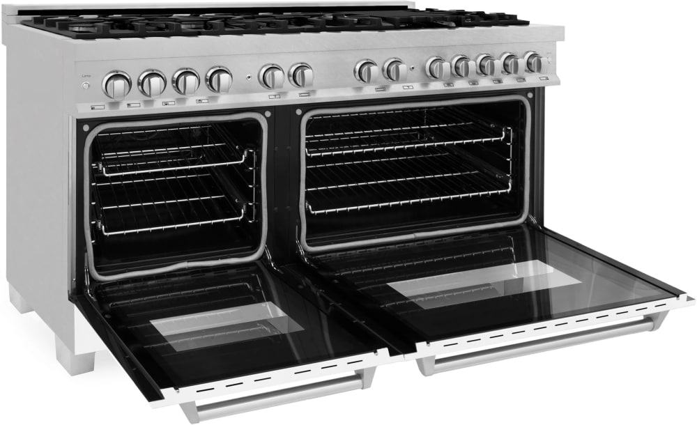 ZLINE RASWM60 60 Inch Pro-Style Double Oven Dual Fuel Range with 9 ...