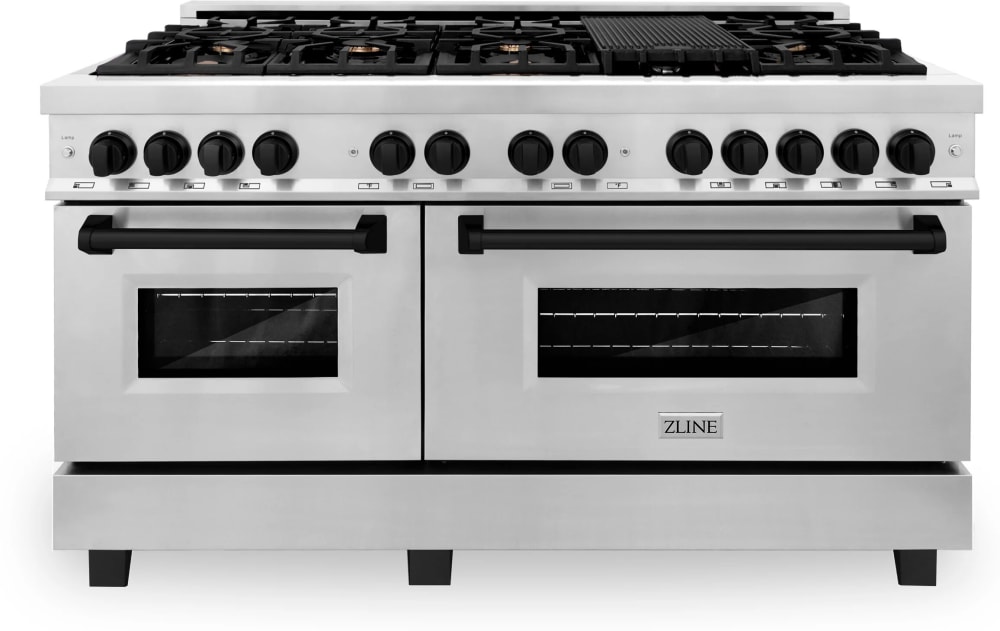 ZLINE RAZ60MB 60 Inch Freestanding Dual Fuel Range with 8 Italian ...
