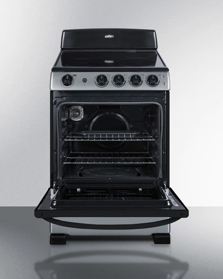 Summit REX2451SS 24 Inch Freestanding Smoothtop Electric Range with ...