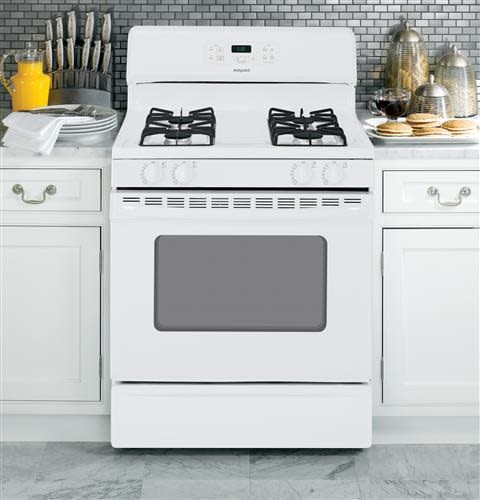Hotpoint RGB530DEHWW 30 Inch Freestanding Gas Range with 4 Sealed ...