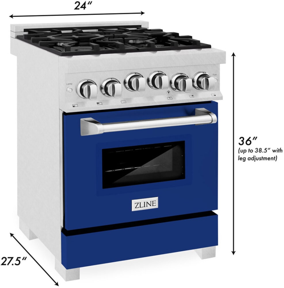 ZLINE RGSBG24 24 Inch Freestanding Gas Range with 4 Italian Sealed ...